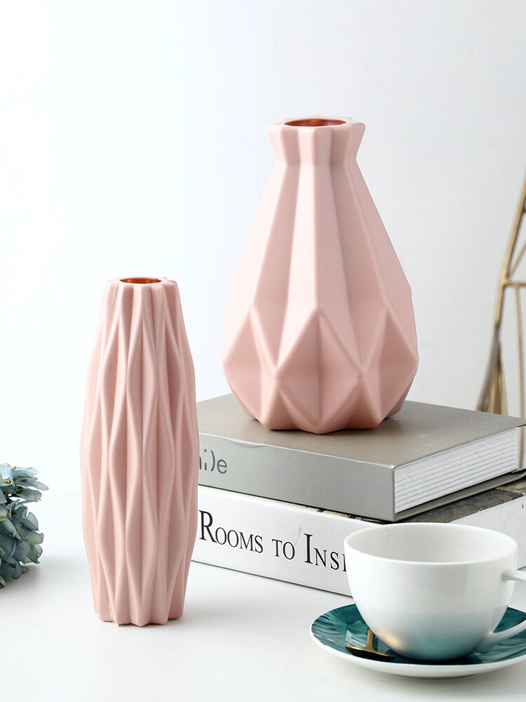Nordic style Origami Plastic Vase Imitation Cerami... – Grandado