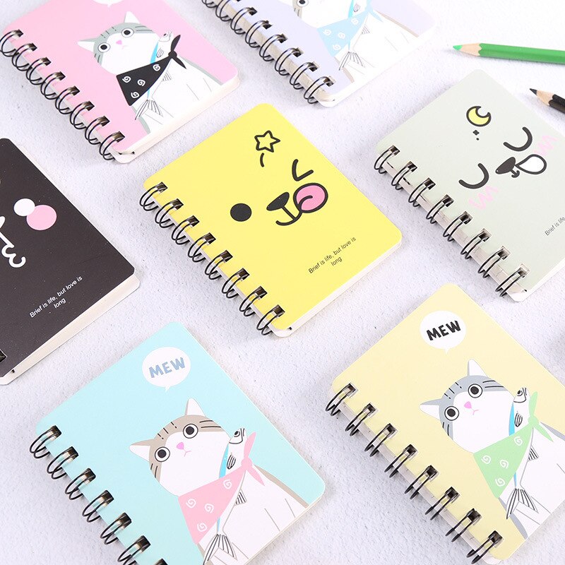 A7 Mini Spiraal Notebook Cartoon Kat Notepad Kawai... – Grandado