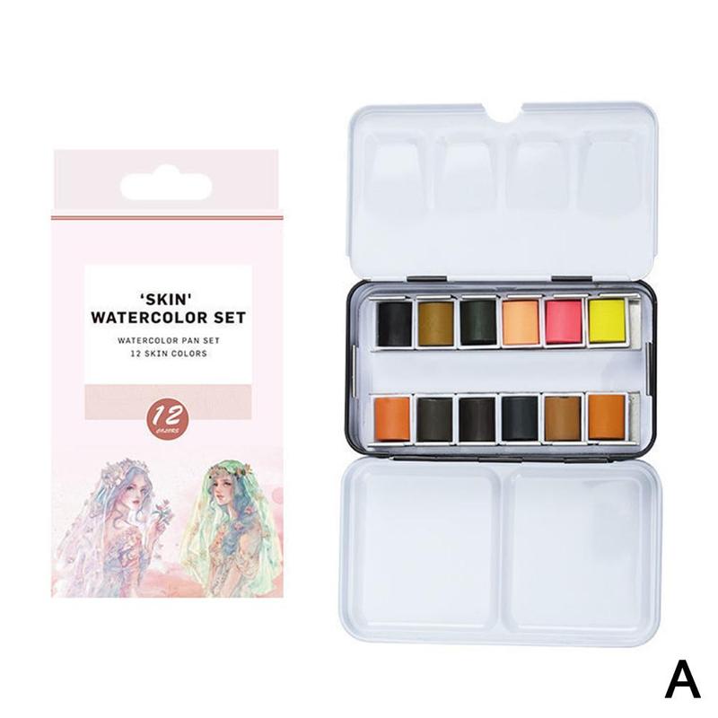 12 Colors/set Watercolor Paint With Tin Box Art St... – Vicedeal