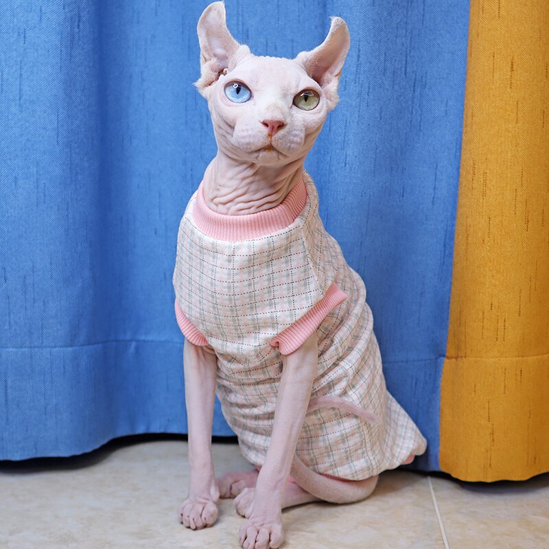 Sphinx Hairless Cat Clothes 100% Cotton Soft Cat V... – Grandado