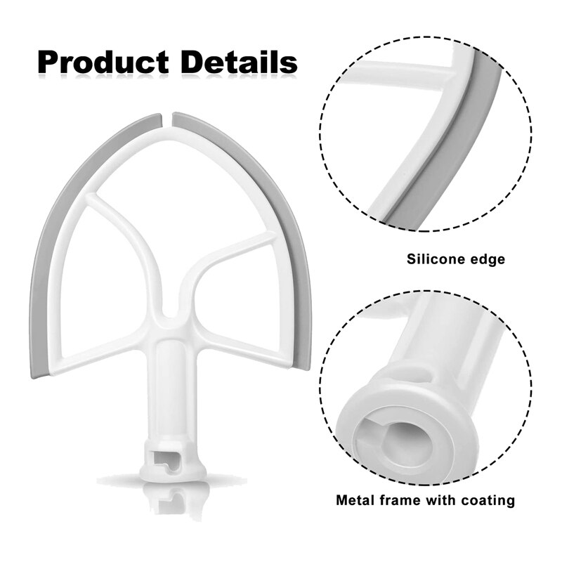 2 Pack 5-Quart Flex Edge Beater for KitchenAid Bow... – Grandado
