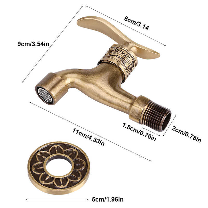 Antique Style Brass Washing Machine Faucet Wall Mo... – Grandado