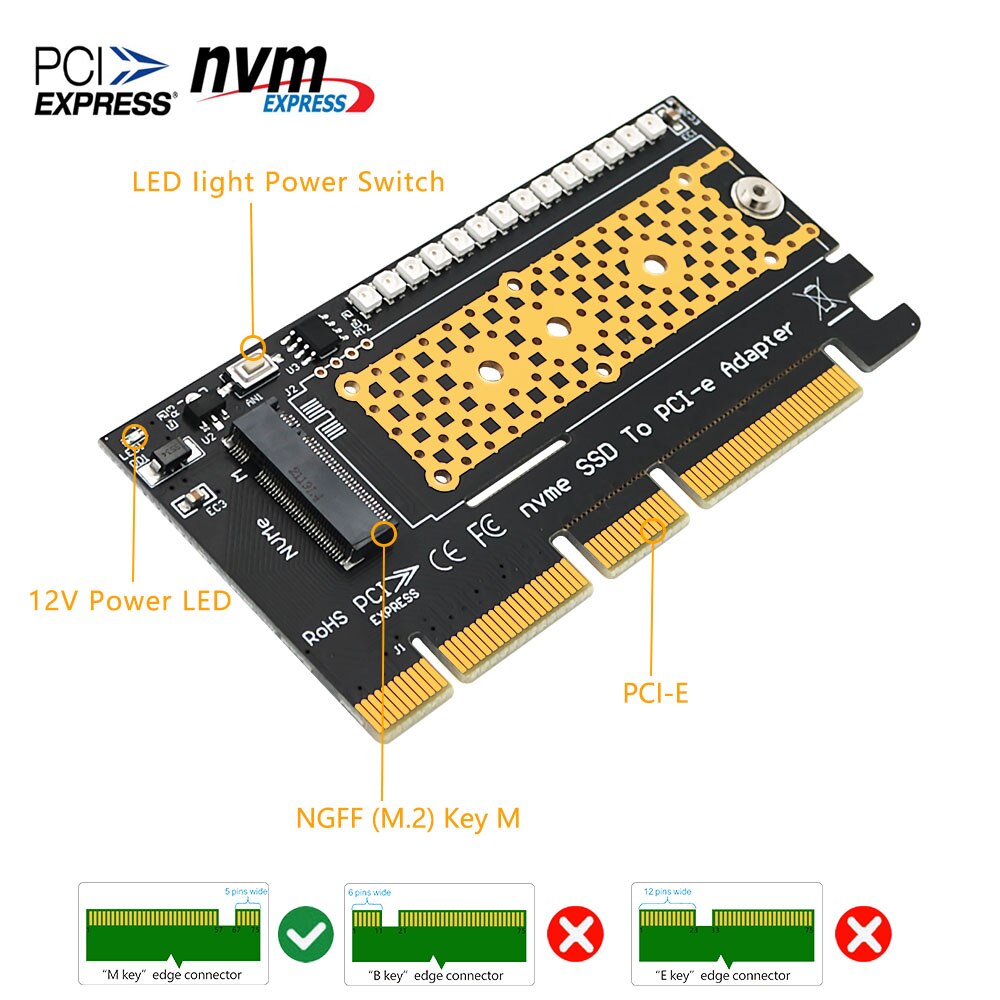 SSD M2 NVME Adapter PCIE to M2 Adapter Riser M.2 N... – Grandado