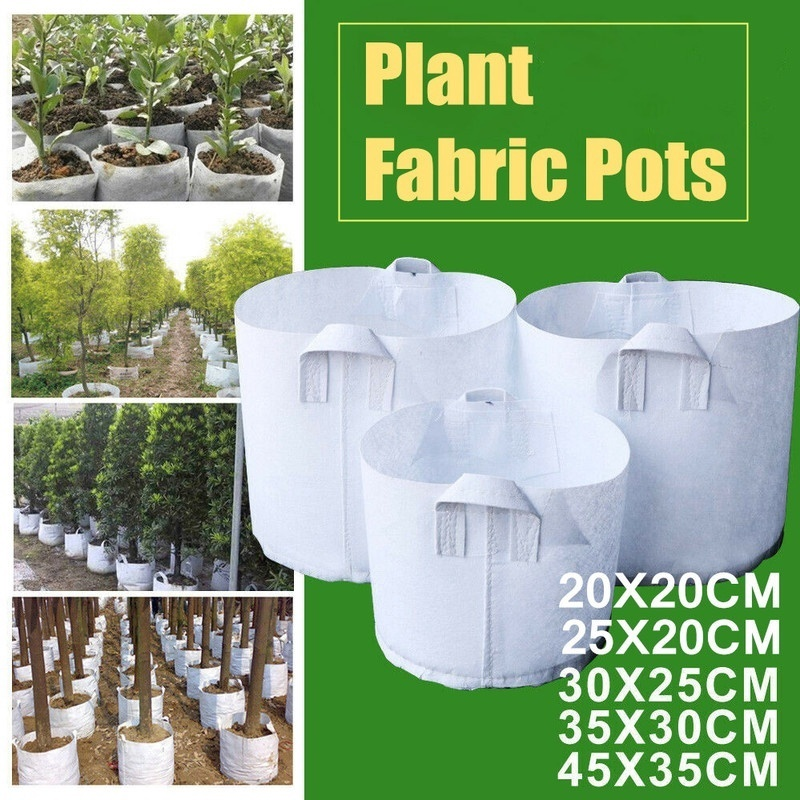 5 Sizes Round Root Plant Control Bag White Fabric ... – Grandado