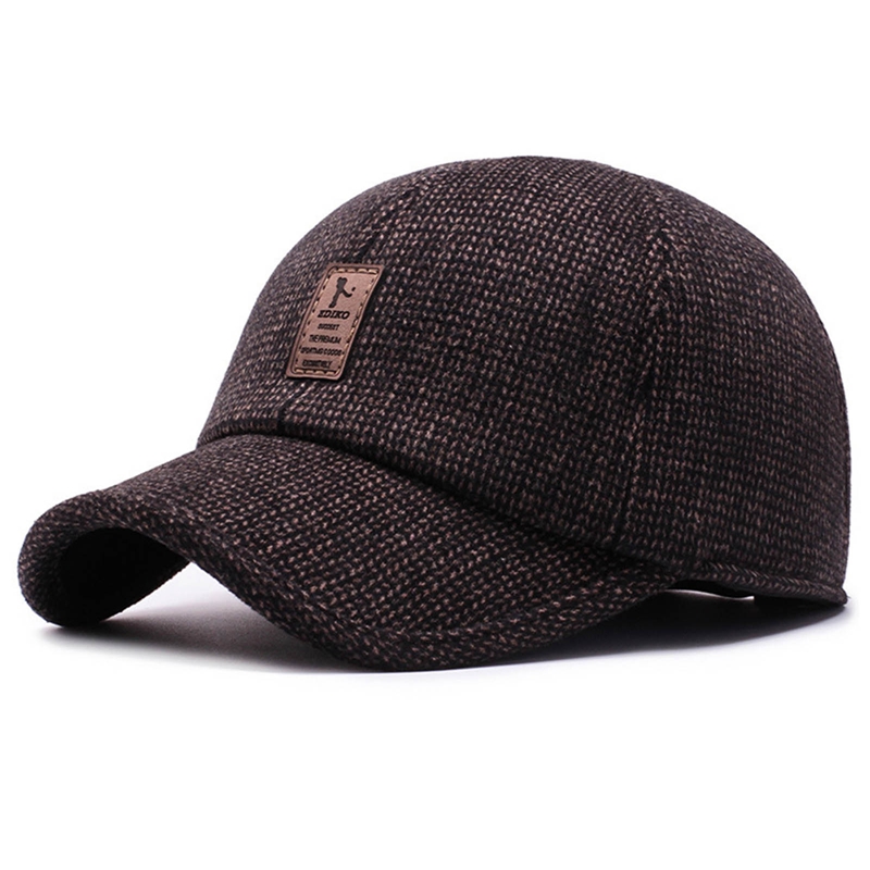 Autumn Winter Men Woolen Snapback Hat Ear Protecti... – Grandado