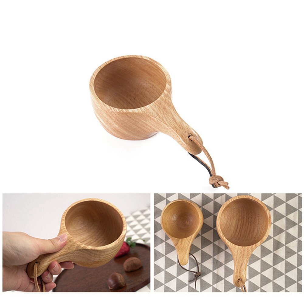 Natural Wooden Cup Coffee Tea Beer Juice Milk Wate... – Grandado
