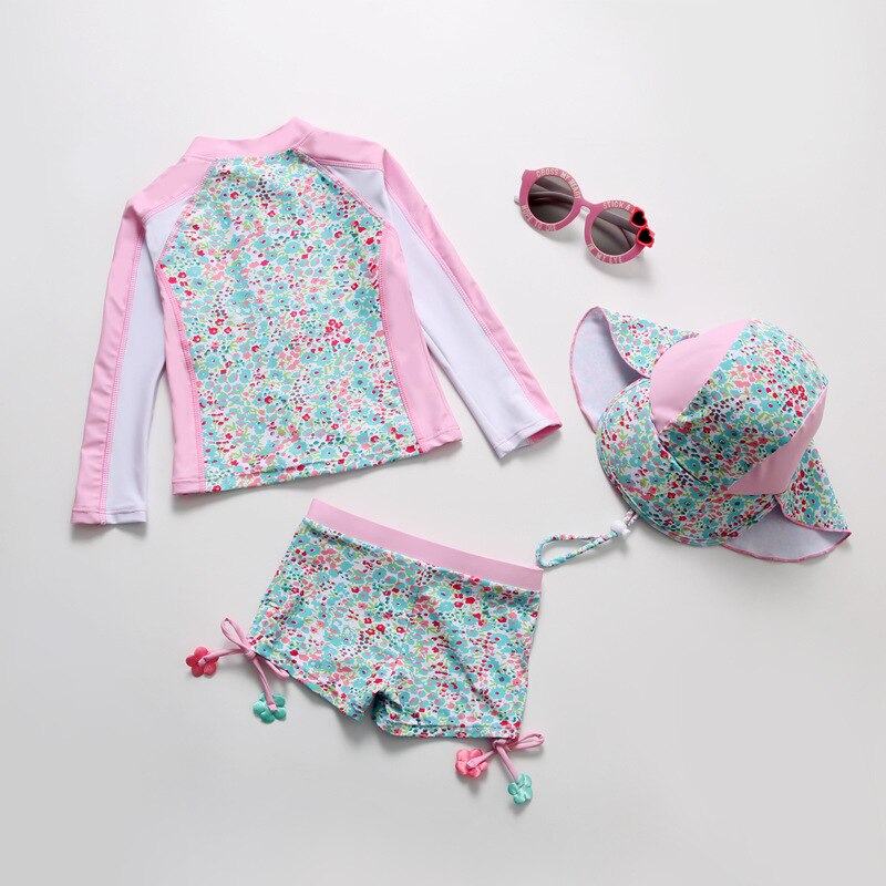 Girls Rash Guard Children Swimwear Kids Long Sleev... – Vicedeal