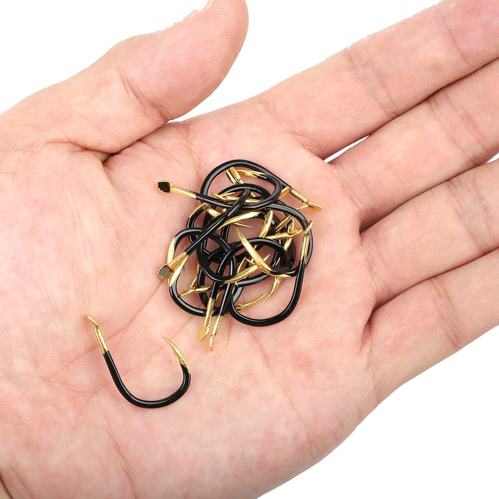 50Pcs/Lot Tungsten Steel Fishing Hooks Cool Black ... – Grandado