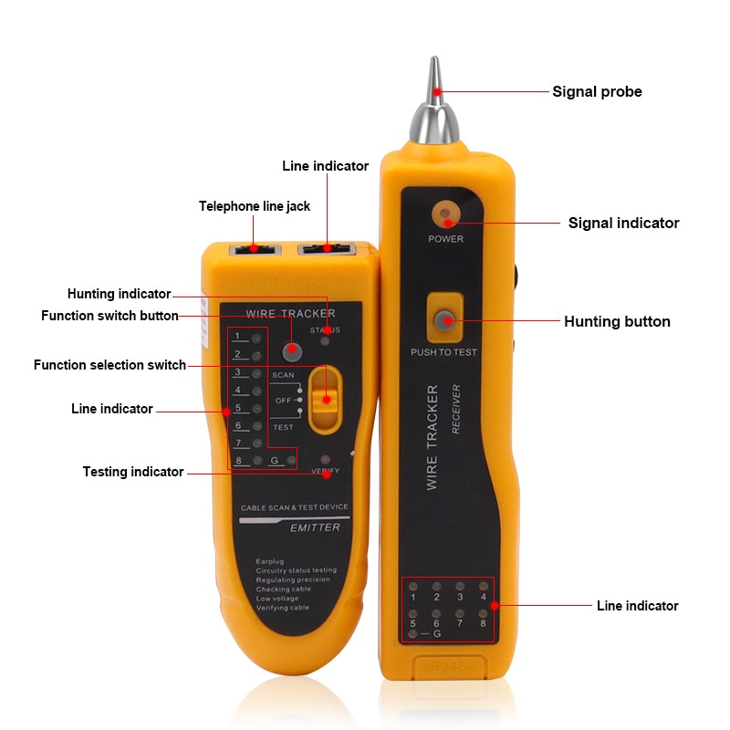 Lan Network Cable Tester Diagnose Tone Cat5 Cat6 R Grandado