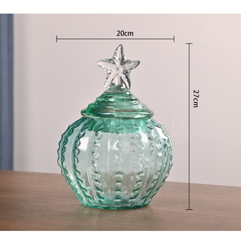 European style Transparent glass candy jar green P... – Grandado