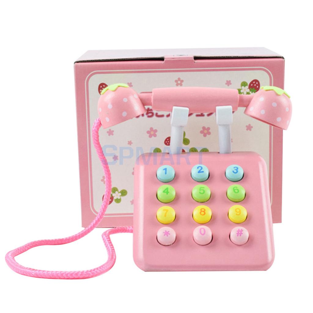 Cute Wooden Red Telephone Pretend Play Toy Learnin... – Vicedeal