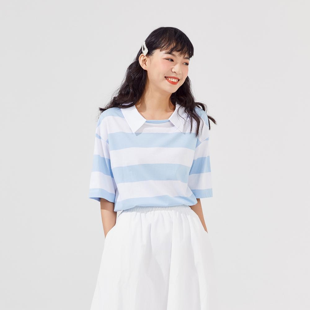 Metersbonwe sommar för bomull krage polos kontrast... – Grandado