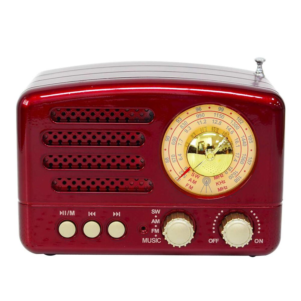 1PCs Red/Coffee Portable Vintage Retro Radio Bluet... – Grandado