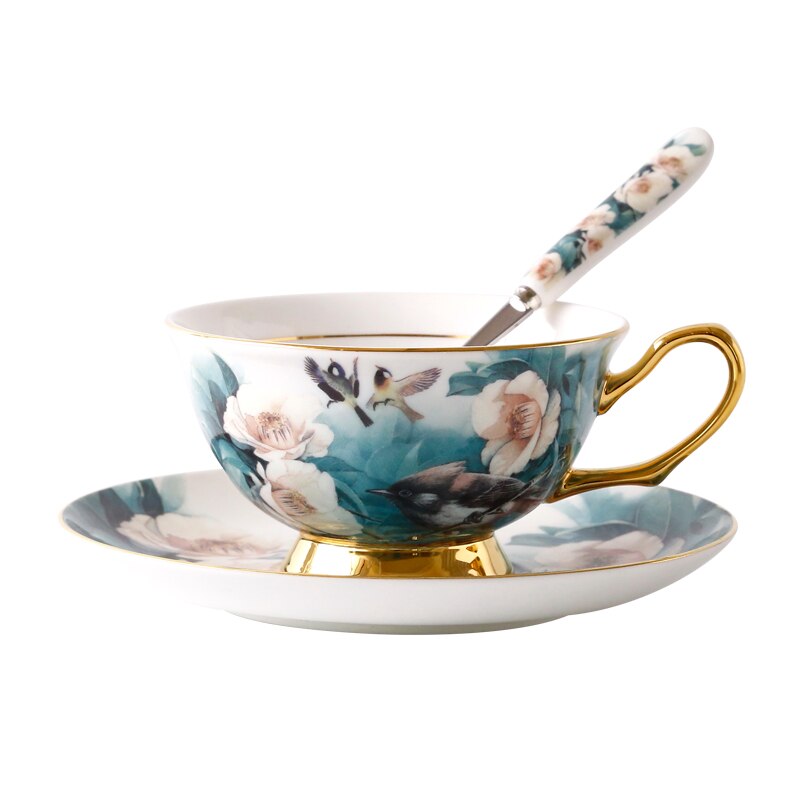 Luxury Gold Bone China Painted Coffee Cup Saucer S... – Grandado