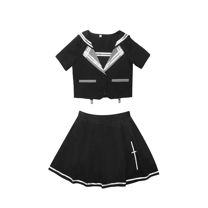 Dark Japanese JK uniform college style pleated ski... – Grandado