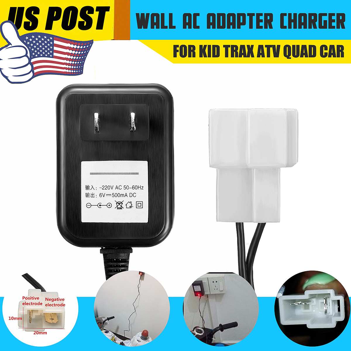 1Pc Wall Charger Ac Adapter Voor Kid Trax Atv Quad... – Vicedeal