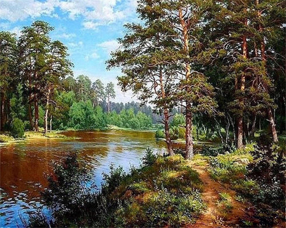 AZQSD Painting By Numbers Nature Landscape Picture... – Grandado