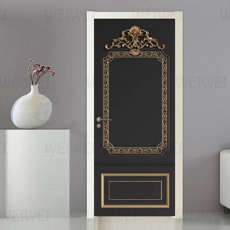 Black Gold High Texture Pattern Border Home Decora... – Vicedeal