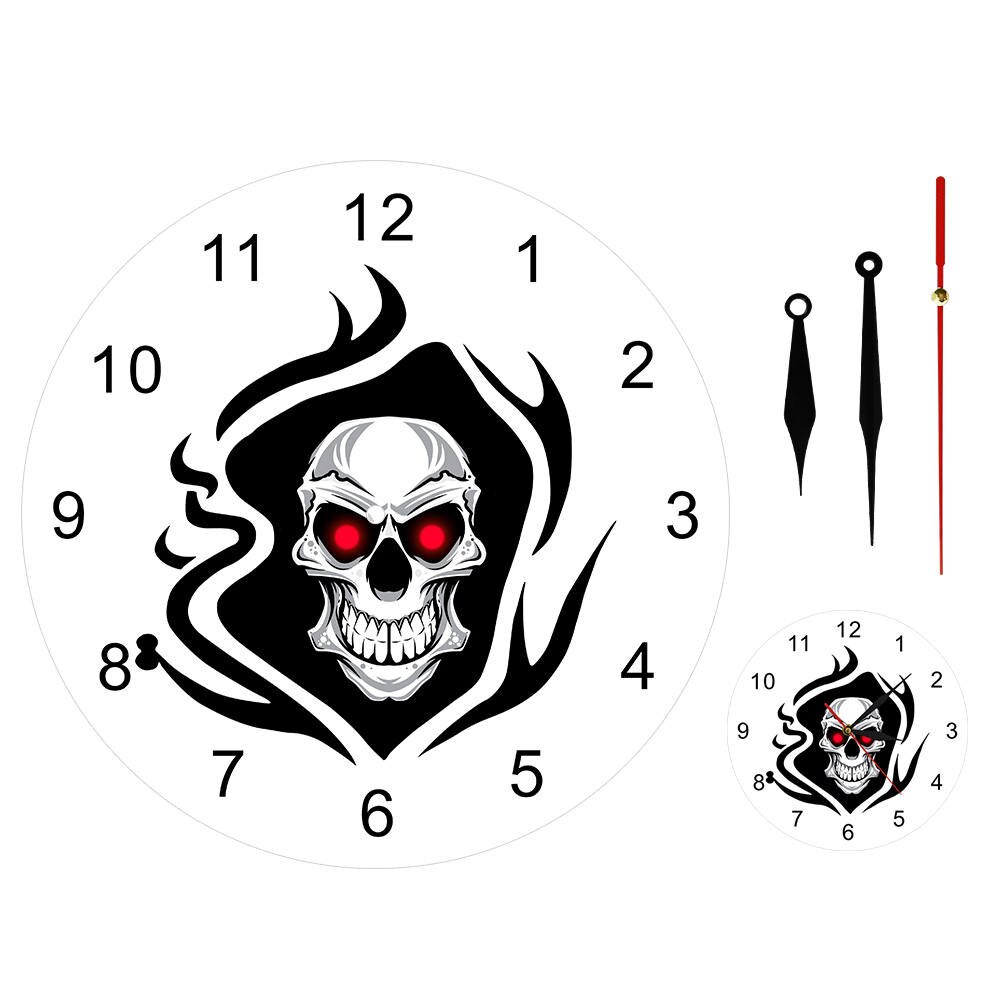 Vintage Evil Skeleton Skull Head Modern Wall Clock... – Grandado