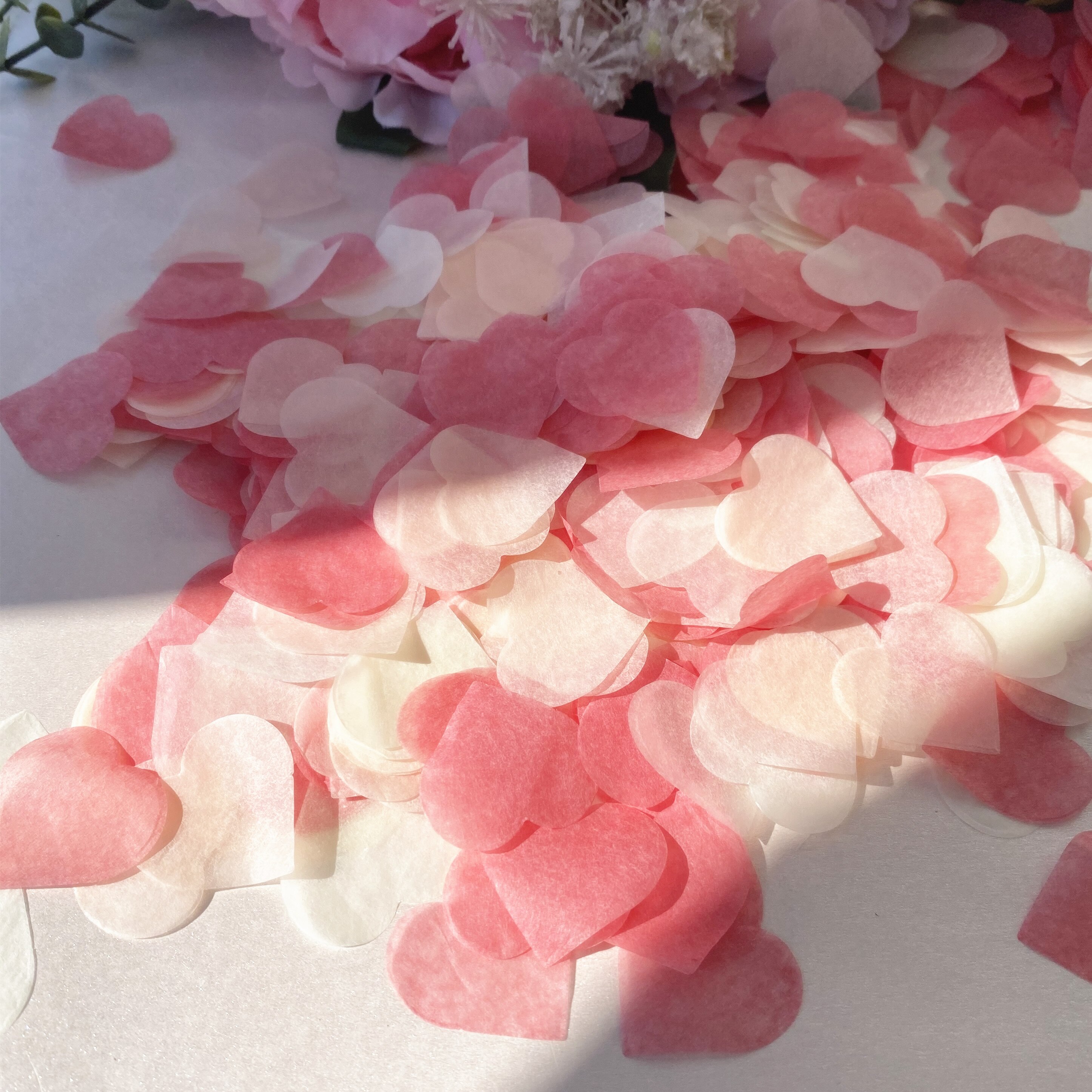 Coral Pale Peach Heart Throwing Heart Confetti Wed... – Vicedeal