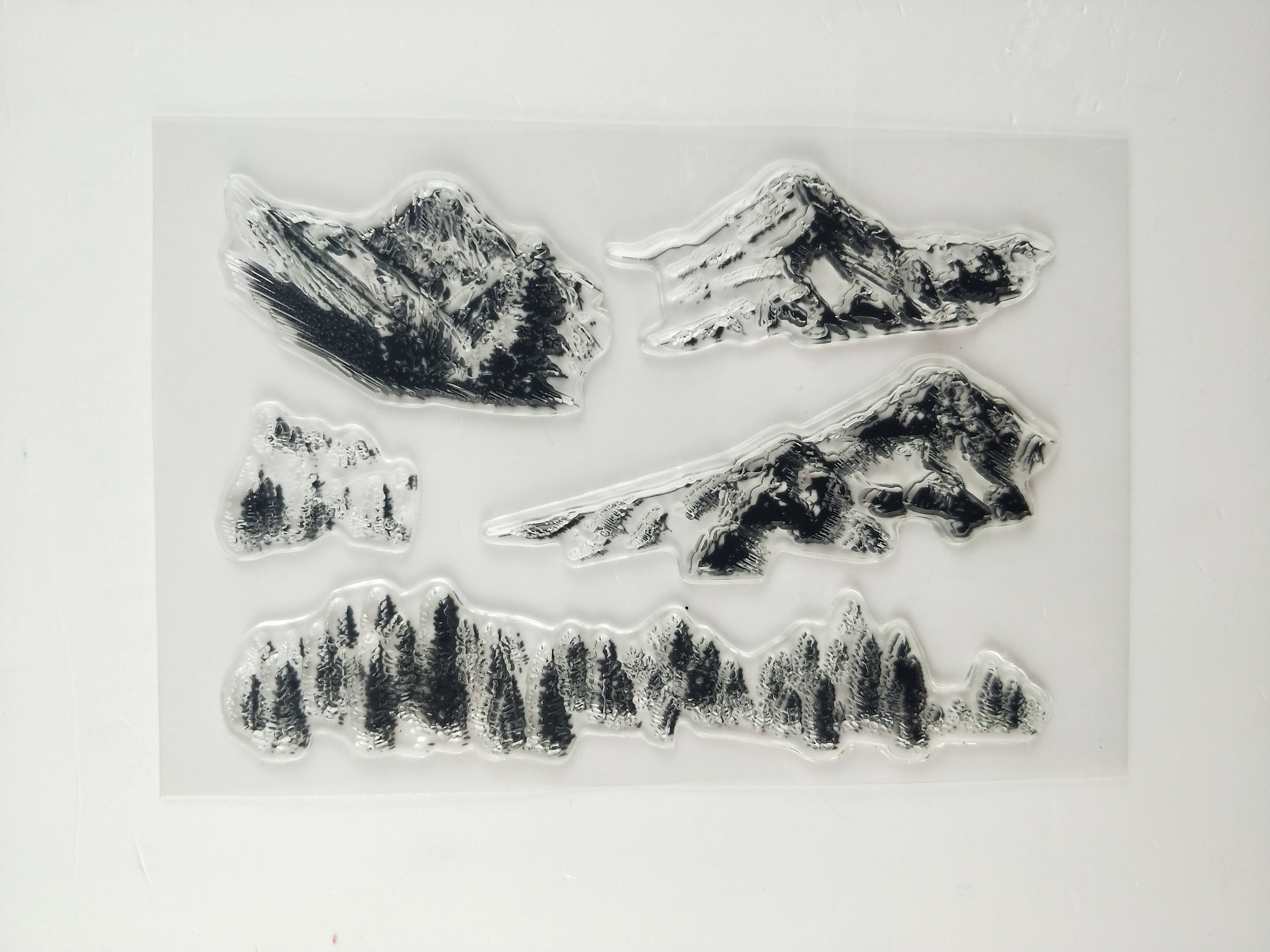 Stamp Retro Mountain Range Graphic DIY Signet Hand... – Grandado