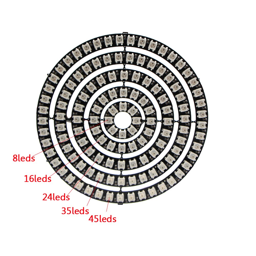 Ws2812b ic built-in rgb pixel anel 8/16/24/35/45 b... – Grandado