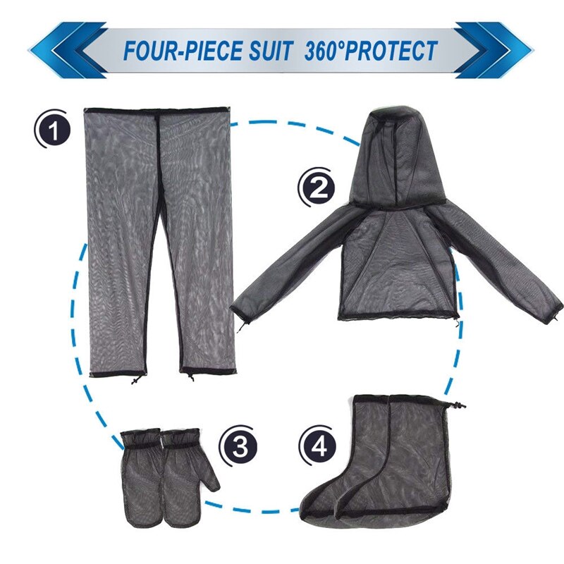 Outdoor Bug Wear Anti Mosquito Suit Jacket Mitts P... – Grandado