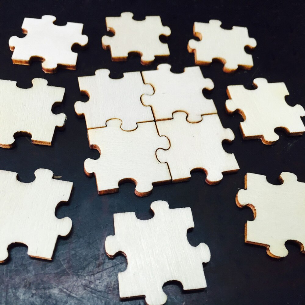 50Pcs Unfinished Houten Puzzel Vierkante Chips Stu... – Grandado