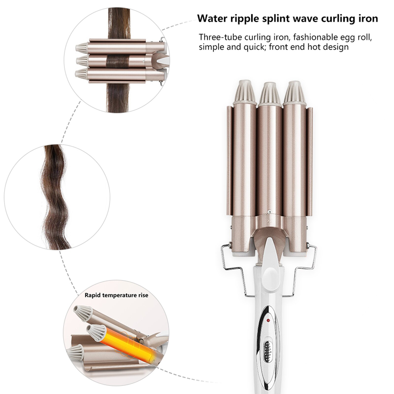 Hair Curling Iron Ceramic Triple Barrel Hair Style... – Grandado