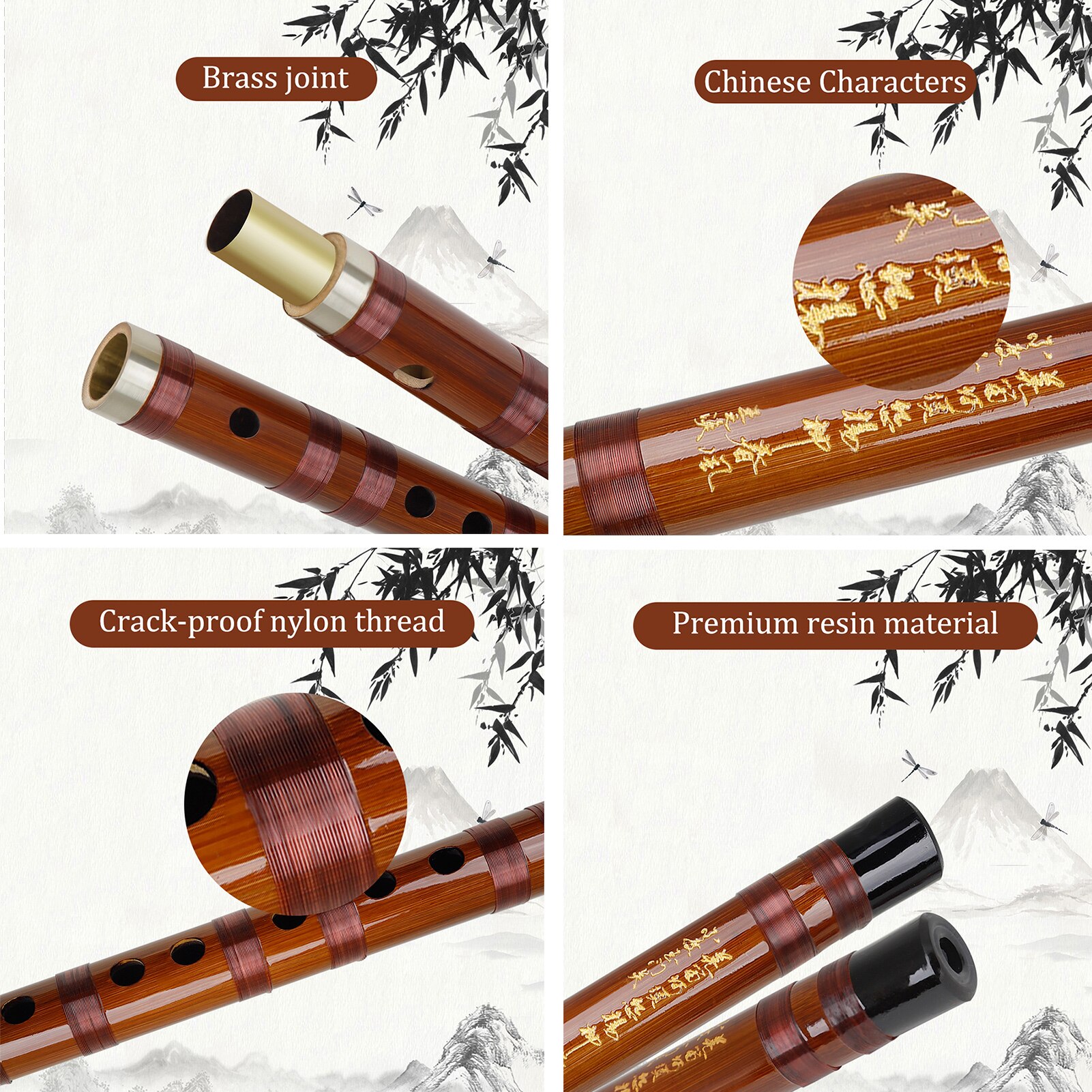 Chinese Flute Bamboo Dizi C D E F G key Handmade W... – Grandado