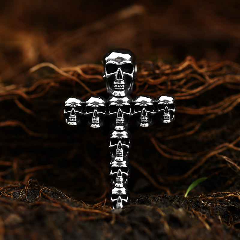 Steel soldier Stainless Steel Cross skull Pendant ... – Vicedeal