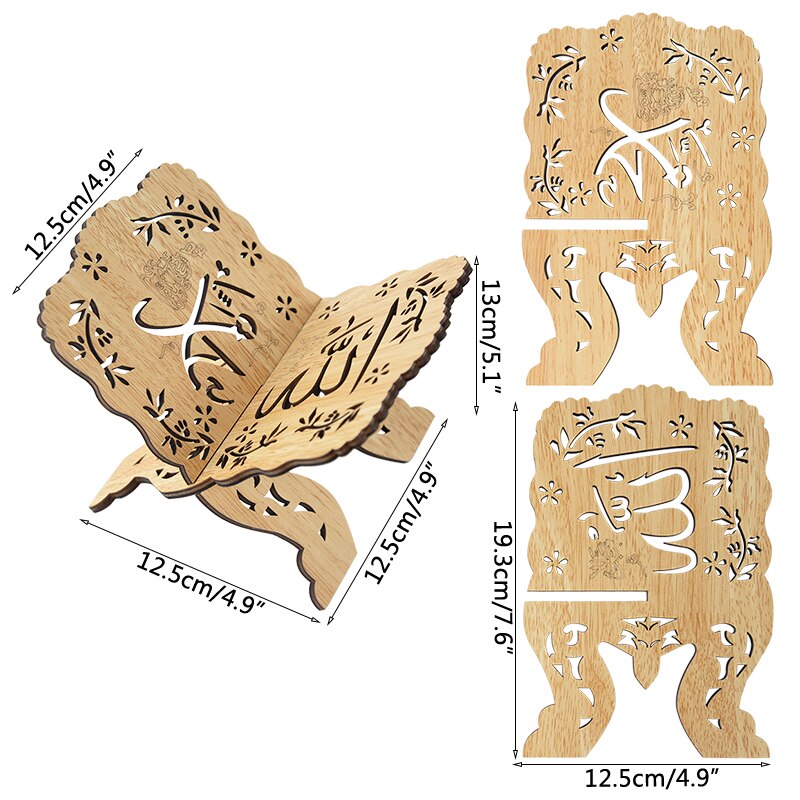 Eid Mubarak Wooden Book Shelf Kuran Quran Display ... – Grandado