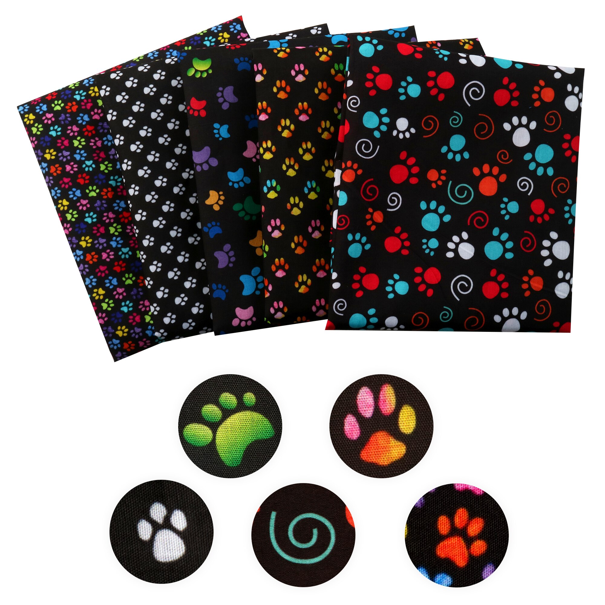 Paw Series Print Polyester Cotton 100% Cotton Fabr... – Grandado