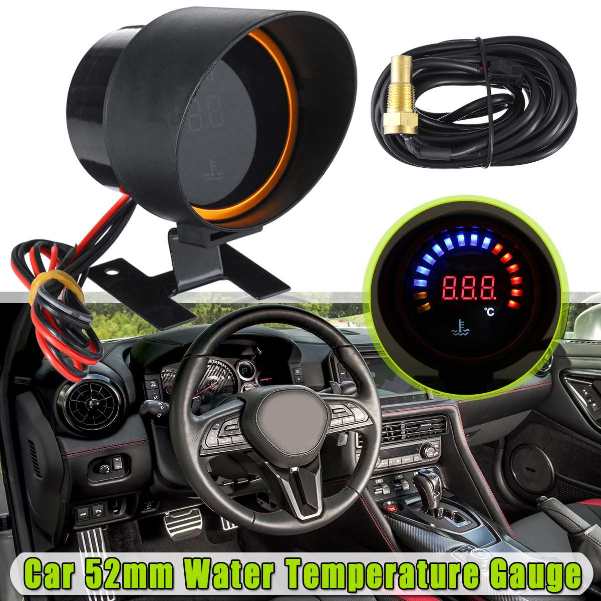 Universal 52mm Car LED Digital Water Temperature G... – Vicedeal