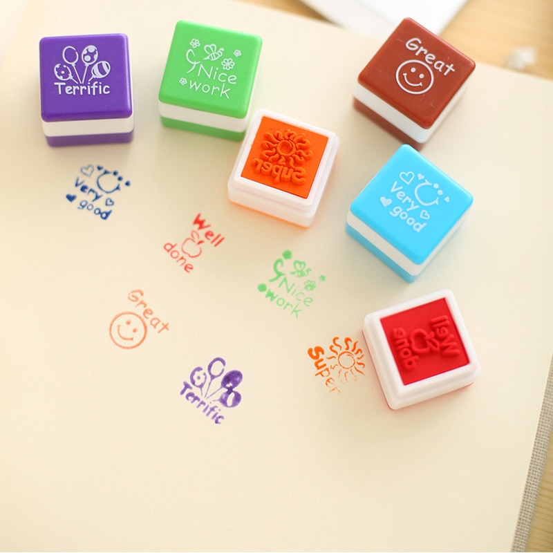 6pcs/set Teachers Self Inking Praise Reward Stamps... – Vicedeal