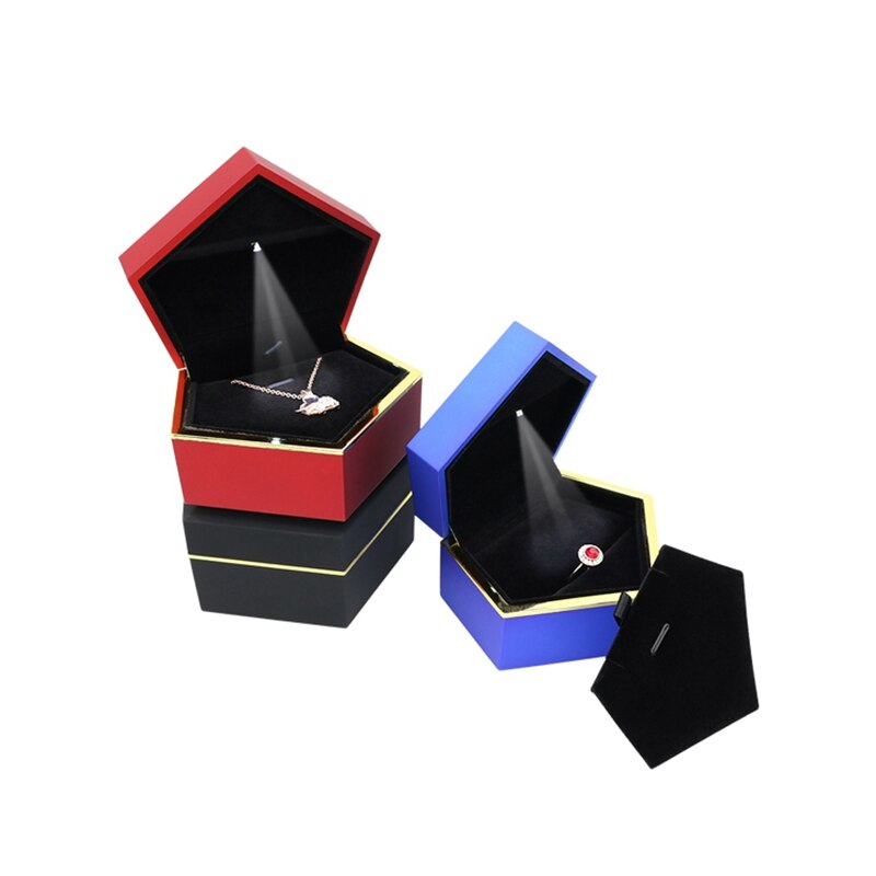 Geometric shape Jewelry Box LED Light Pendant Box ... – Grandado