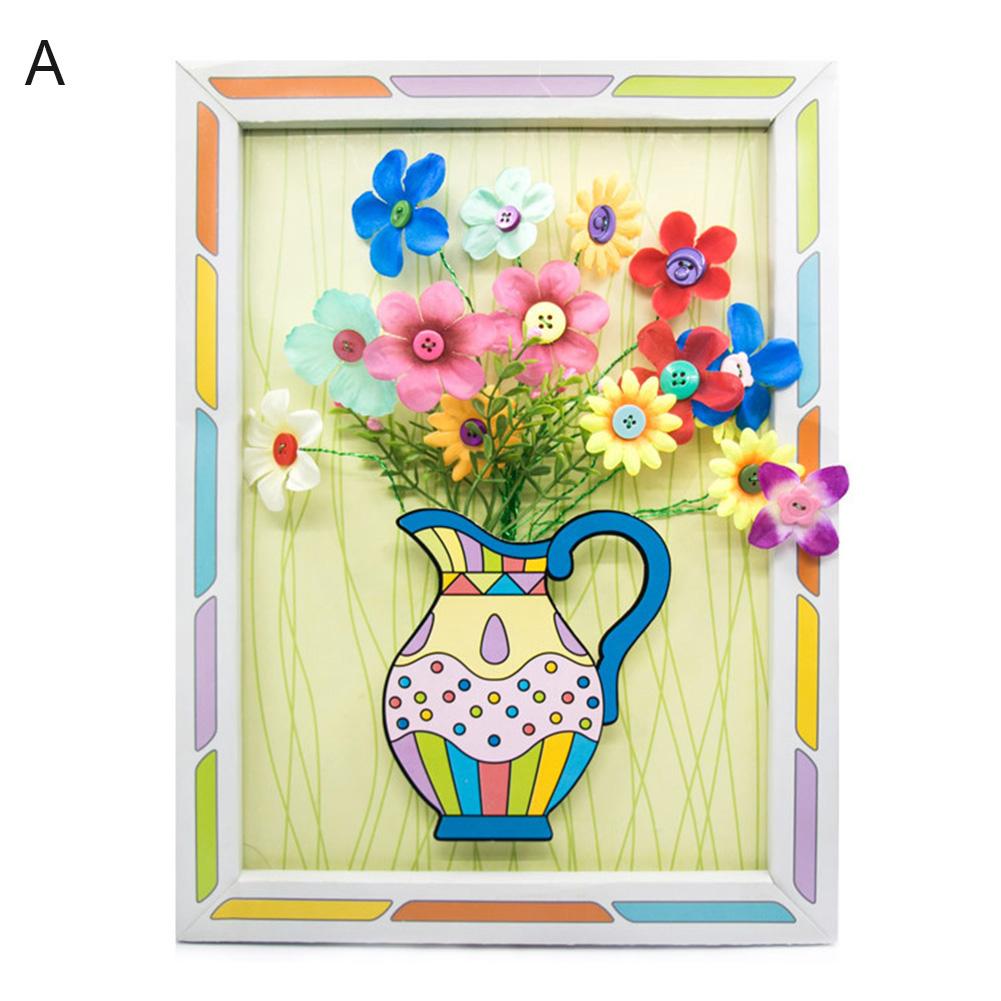 Kindergarten DIY Handmade Button Bouquet Paper Fra... – Vicedeal