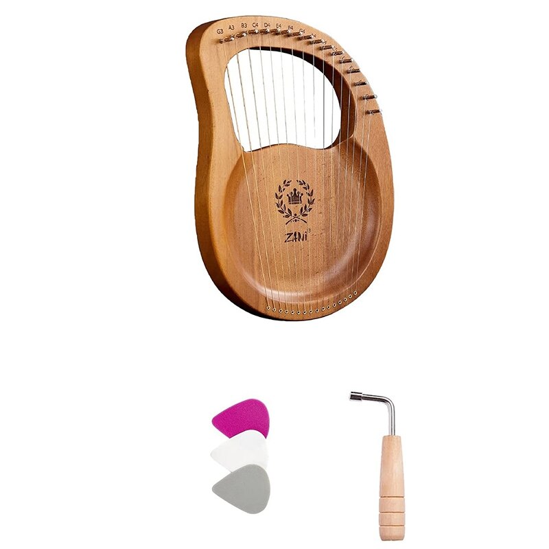 ZANi Lyre Harp,16 Metal Strings Harp Mahogany Crow... – Grandado