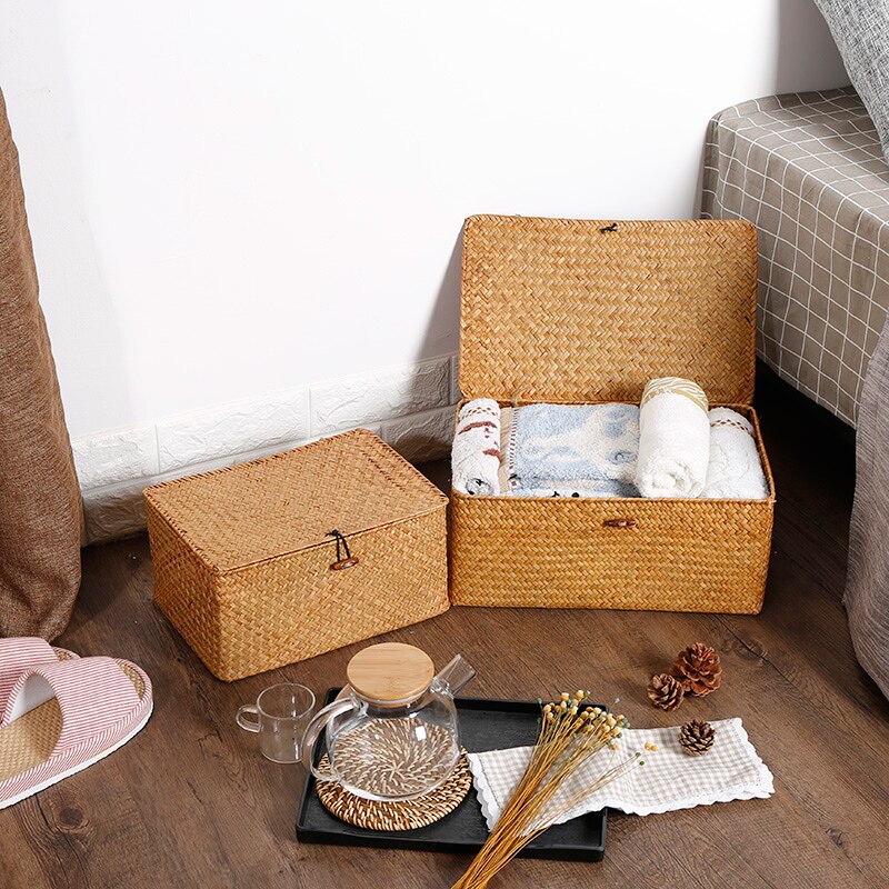 Handmade Seagrass Woven Storage Box Seaweed Storag... – Grandado