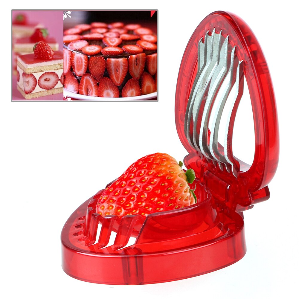 Plastic Fruit Carving Tools Aardbei Slicer Rvs Bla... – Grandado