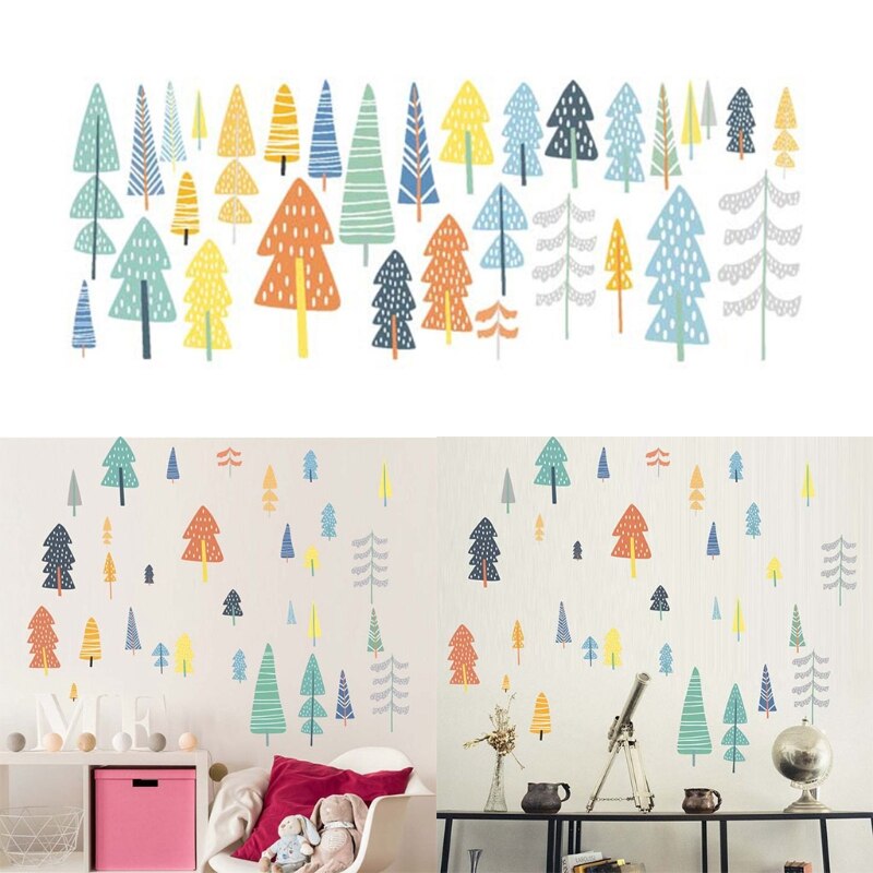 Nordic Style Forest Trees Wall Stickers PVC Self-a... – Vicedeal
