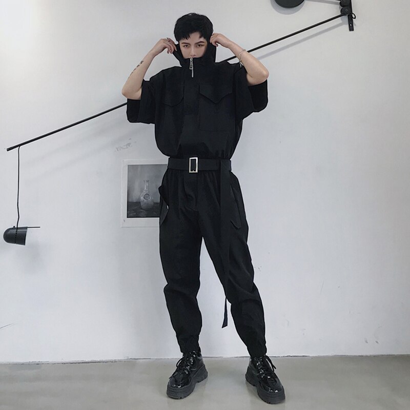 Retro Short Sleeve one-piece suit hip hop one-piec... – Grandado