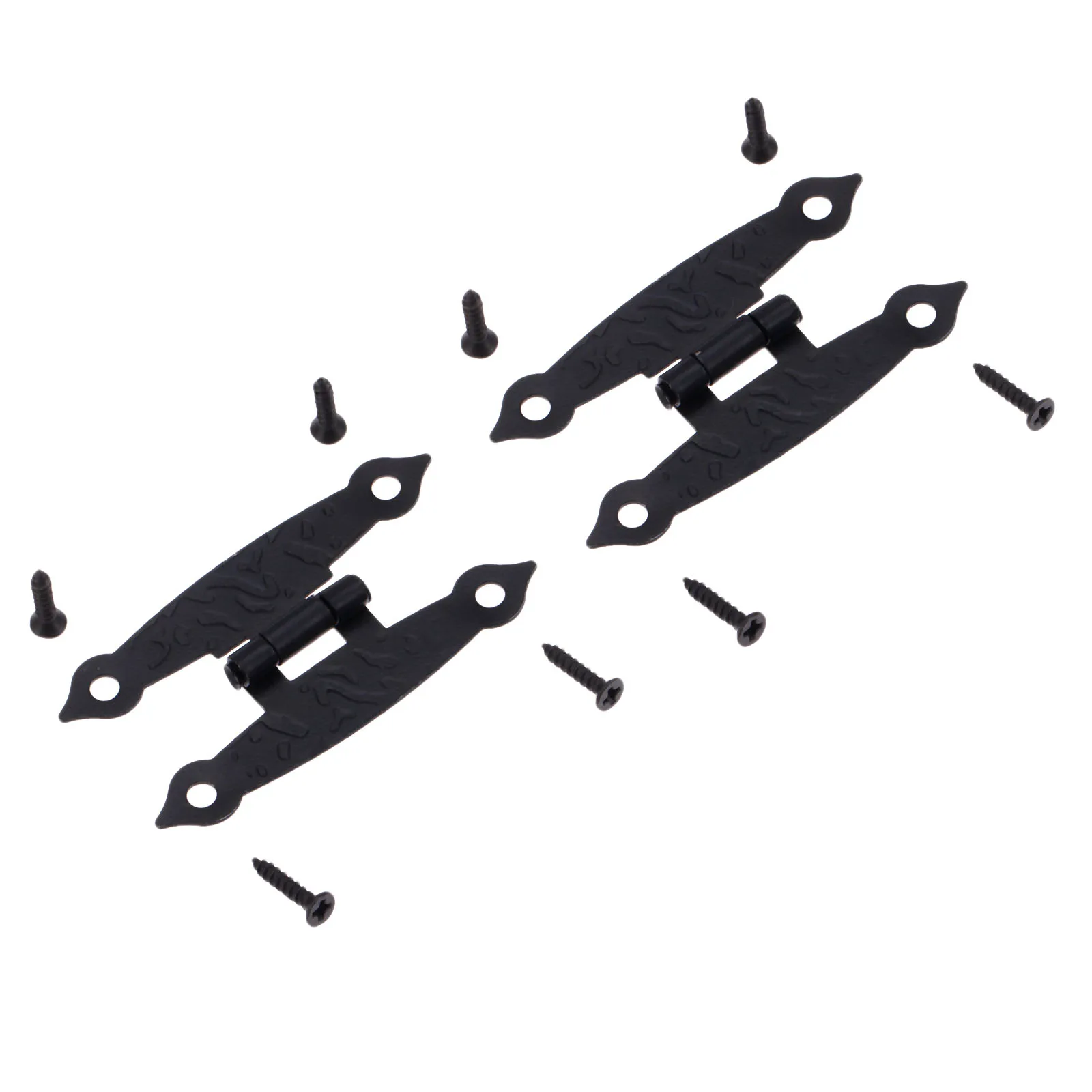 2pcs H shape Hinges +8 screws Black 65*33mm Deboss... – Vicedeal