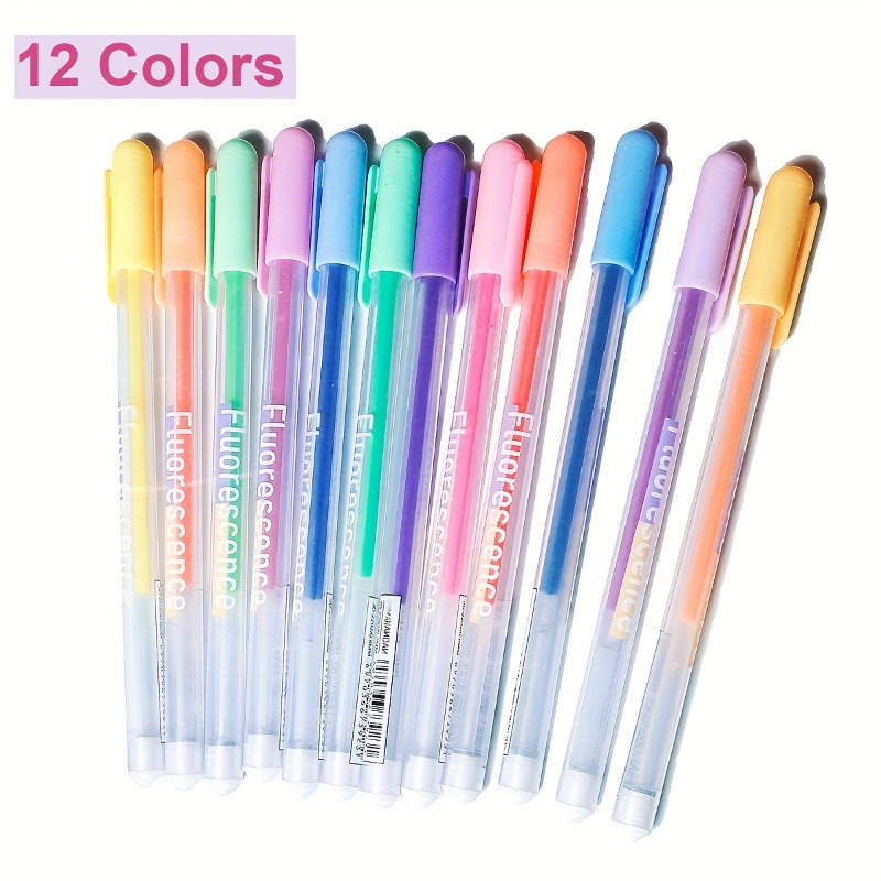 12/6pcs Pastel Colored Gel Pens, Fluorescent Color... – Vicedeal