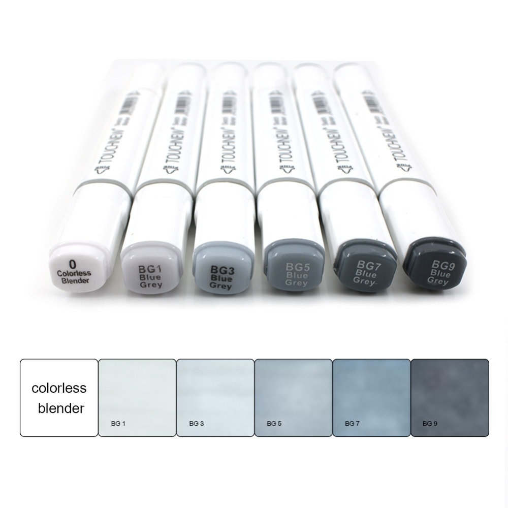 6Pcs Grey Colors Art Markers Double-Tip Sketch Mar... – Grandado