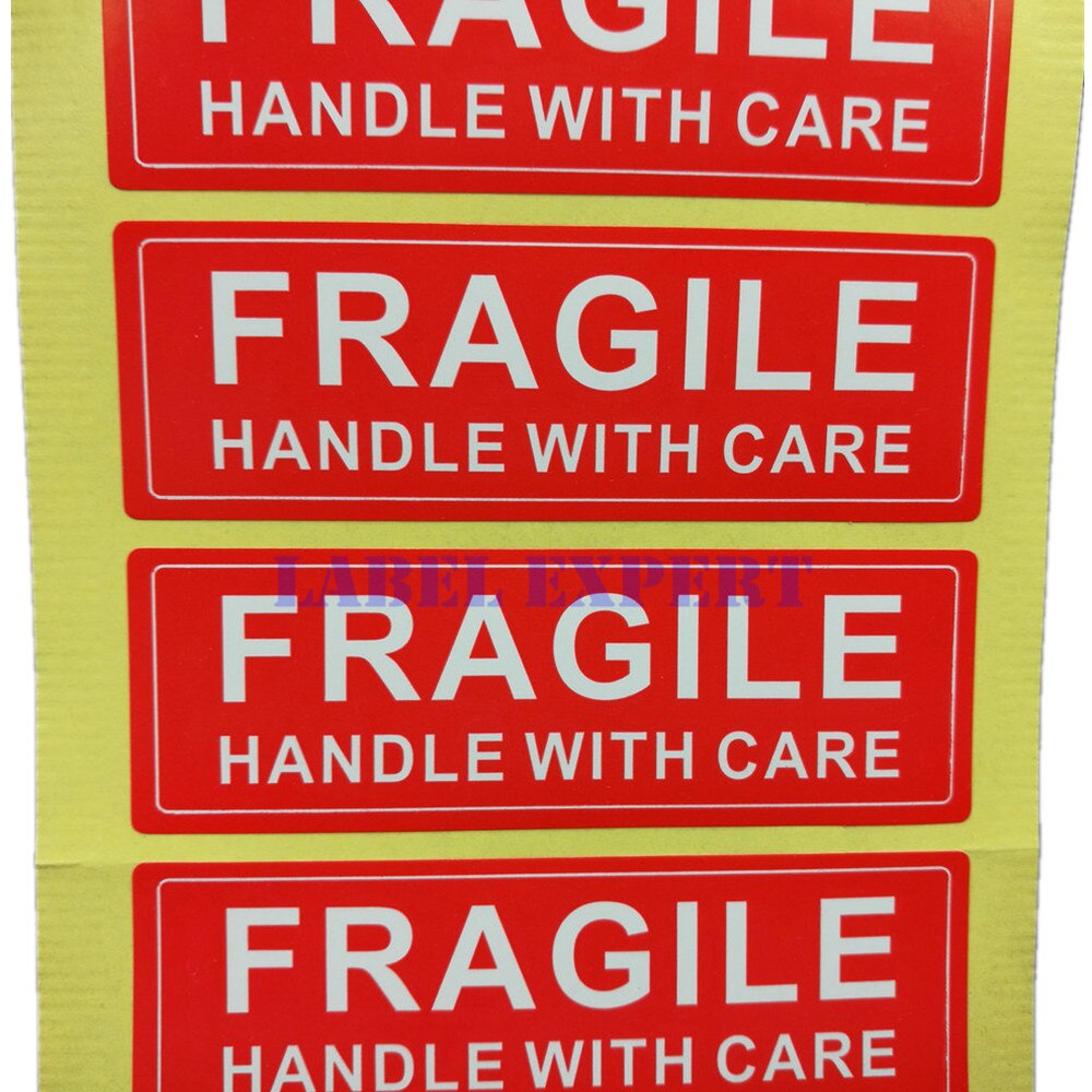 250PCS 1 x 3 inch FRAGILE Handle With Care Label S... – Grandado