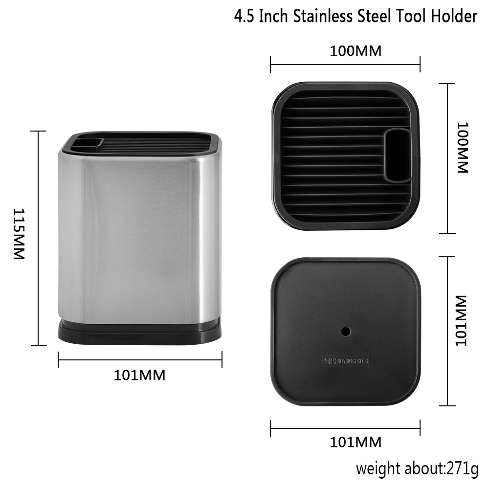 Stor kapasitet rustfritt stål knivholder stativ bl... – Grandado