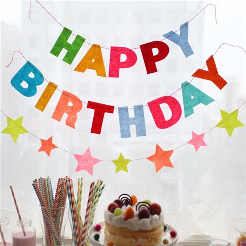 Happy Birthday Garland Banner Colorful Decorative ... – Grandado