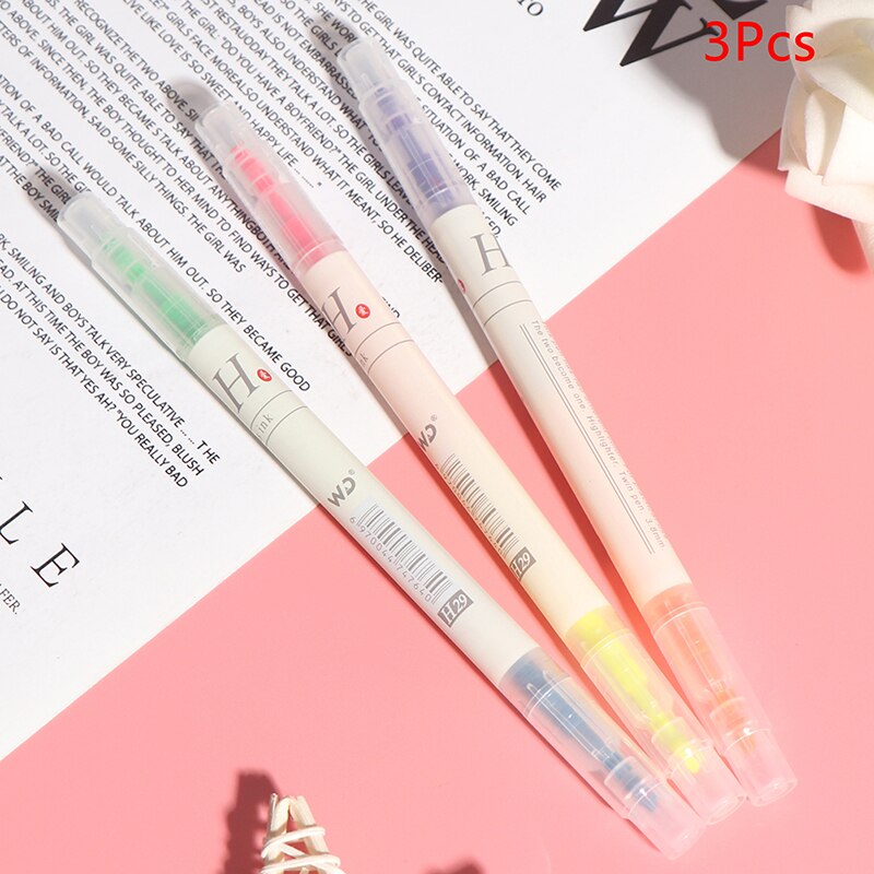 3/6Pcs Highlighter Pen Stationery Double Headed Fl... – Vicedeal