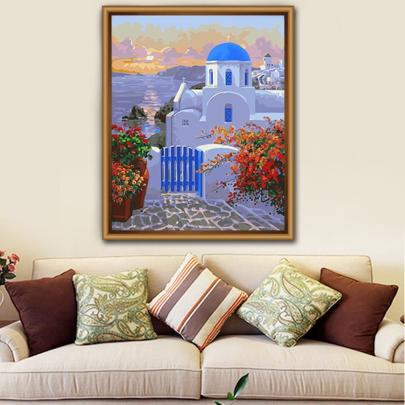 Santorini DIY Paint Numbers Canvas Oil Painting Ki... – Grandado